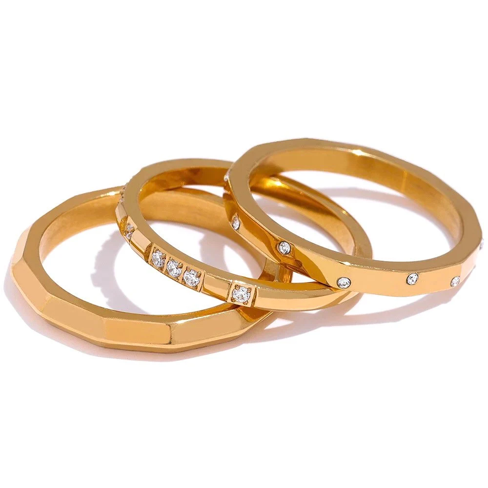 Dainty stackable rings, waterproof ring, non tarnish modern ring ...